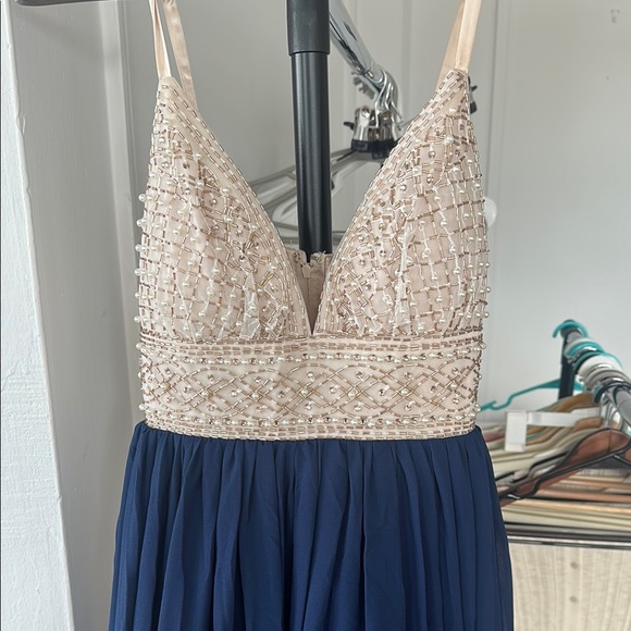 Xtraordinary | Dresses | Xtraordinary Cream And Blue Prom Dress With ...